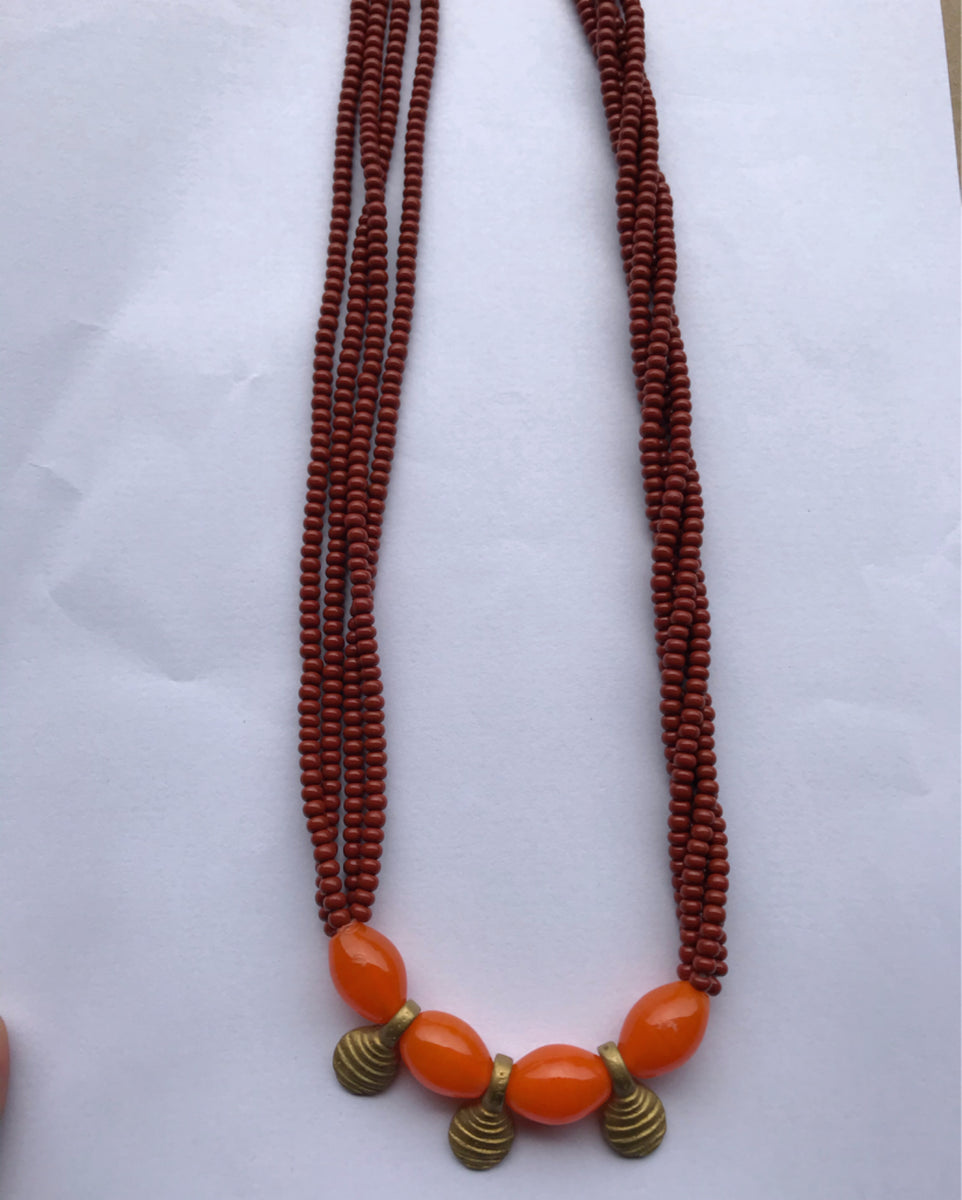Goulu Timeless Necklace Pote Beads with Brass Bell – Runway Nagaland